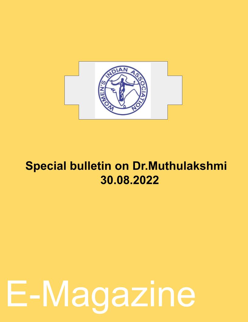 Special bulletin – Women's Indian Association (WIA) | Chennai